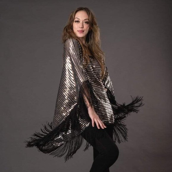 Jennafer Grace | Tops | Disco Sequin Poncho From Jennafer Grace | Poshmark